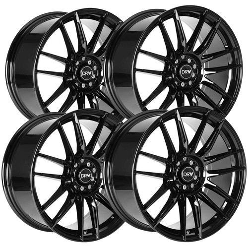 (Set of 4) DRW D22 17x7.5 4x100/4x4.5" +38mm Gloss Black Wheels Rims 17 ...