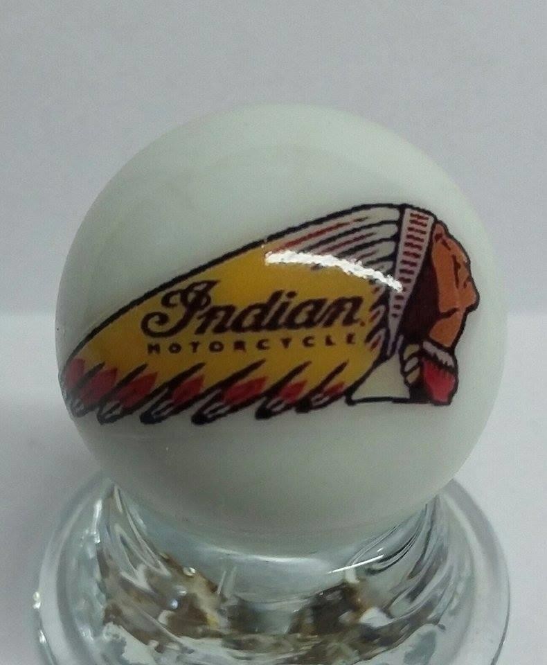 1 Super Nice Indian Motorcycles Collectible Glass 1" Logo Marble #1 ...