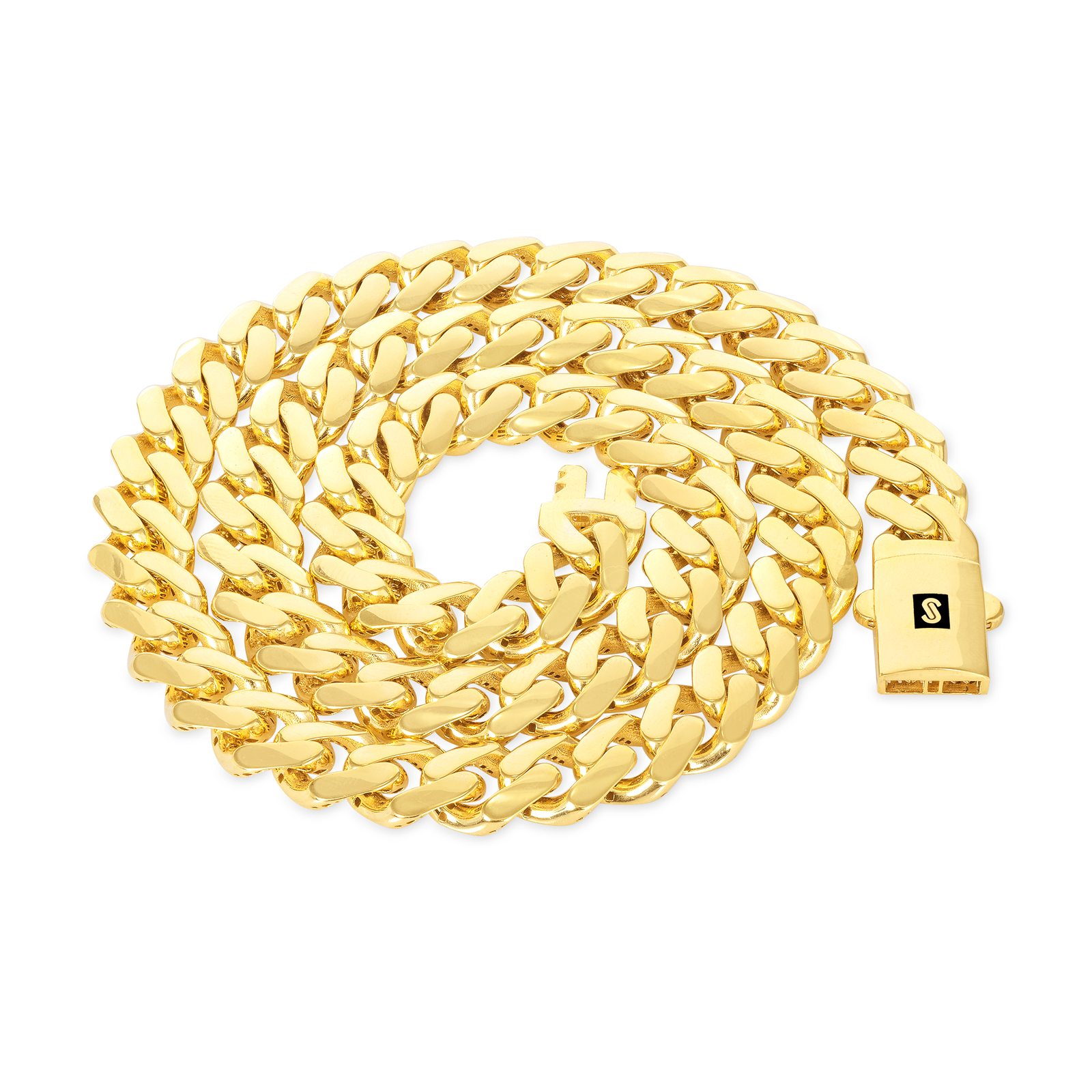10K Yellow Gold Miami Cuban 11mm Royal Monaco Link Chain Bracelet 8" 8. ...