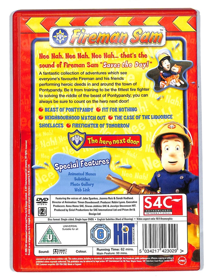 EBOND Fireman Sam Saves The Day EDIZIONE UK DVD DB616130 | eBay