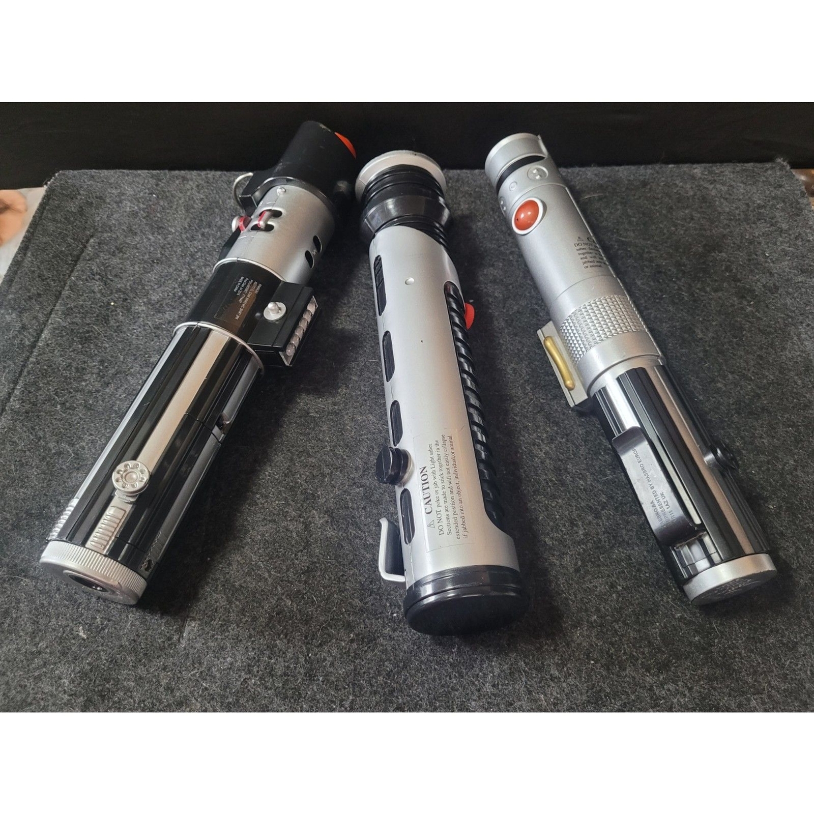 Star Wars Lightsaber Lot 3 sabers 2006 red blade, 1999 Hasbro, Rubies ...