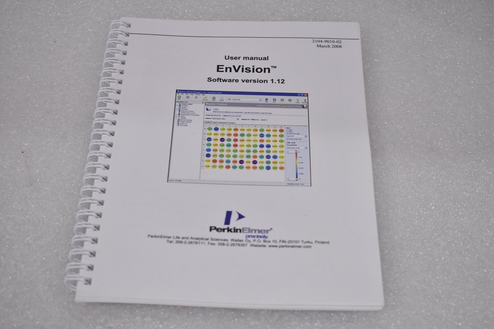 PERKIN ELMER ENVISION SOFTWARE VERSION 1.12 USER MANUAL | eBay