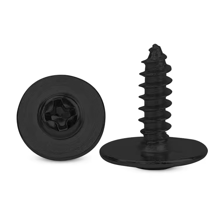 M2 Pillip screw round head with washer bolt BLACK self-tapping thread ...
