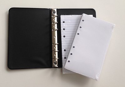 Little Black 6-Ring Binder with 3-1/2" x 6" Sheets 2 Packs of 100 ...
