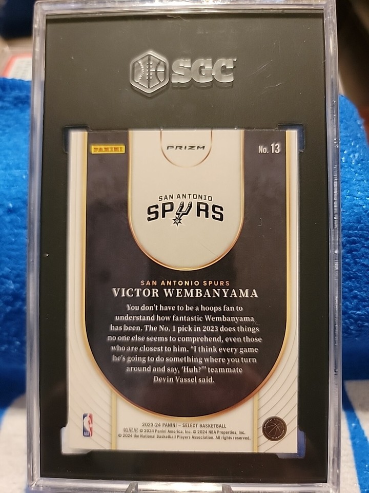 2023 Panini select Victor Wembanyama neon icon green prizm Rc SGC 10 ...