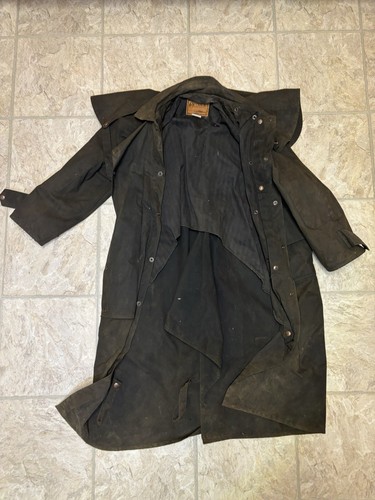Outback Trading Co Oil Skin Duster Trench Coat Men's Size Extra Small ...