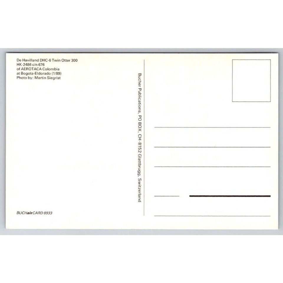 AEROTACA Colombia De Havilland DHC 6 Twin Otter 300 HK-2486 Eldorado ...