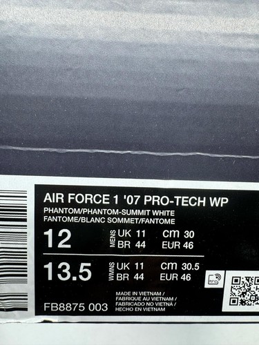 Men's 12 - Nike Air Force 1 07 Pro-Tech WP AF1 Phantom Waterproof ...