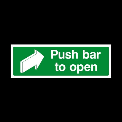 Push Bar to Open 300x100mm Self Adhesive Sticker Signs (EE13) | eBay