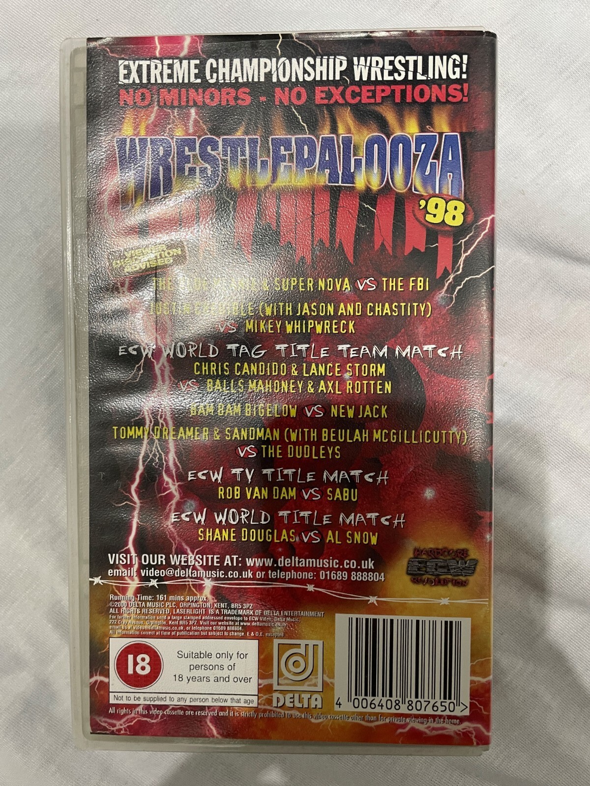 ECW Wrestlepalooza 1998 VHS Video Cassette WWF, WWE, AEW, ECW, WCW ...