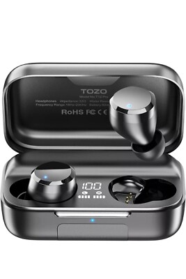 TOZO T12 Pro Noise Cancelation Bluetooth Earbuds w/ Wireless Charging ...
