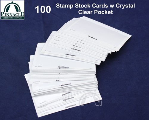 100 Stamp Dealer Cards, White Background with Clear Window by ...