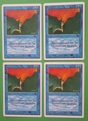 Magic the Gathering Unlimited INVISIBILITY X 4 LP/EX C Vintage 1993 ...