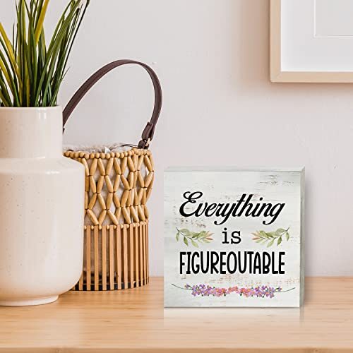Everything is Figureoutable Wood Box Sign Decor Rustic Inspirational ...