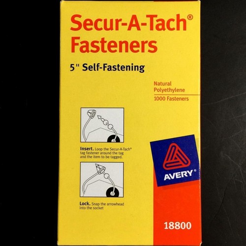 Avery® Secur-A-Tach Tag Fasteners 1,000 Weatherproof 5" Long Secure ...