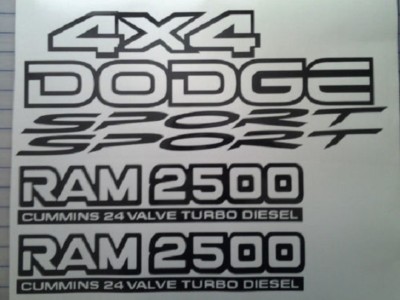 Ram 2500 12 & 24 Valve Diesel Sport 4x4 Replacement Decals - Fits Dodge ...