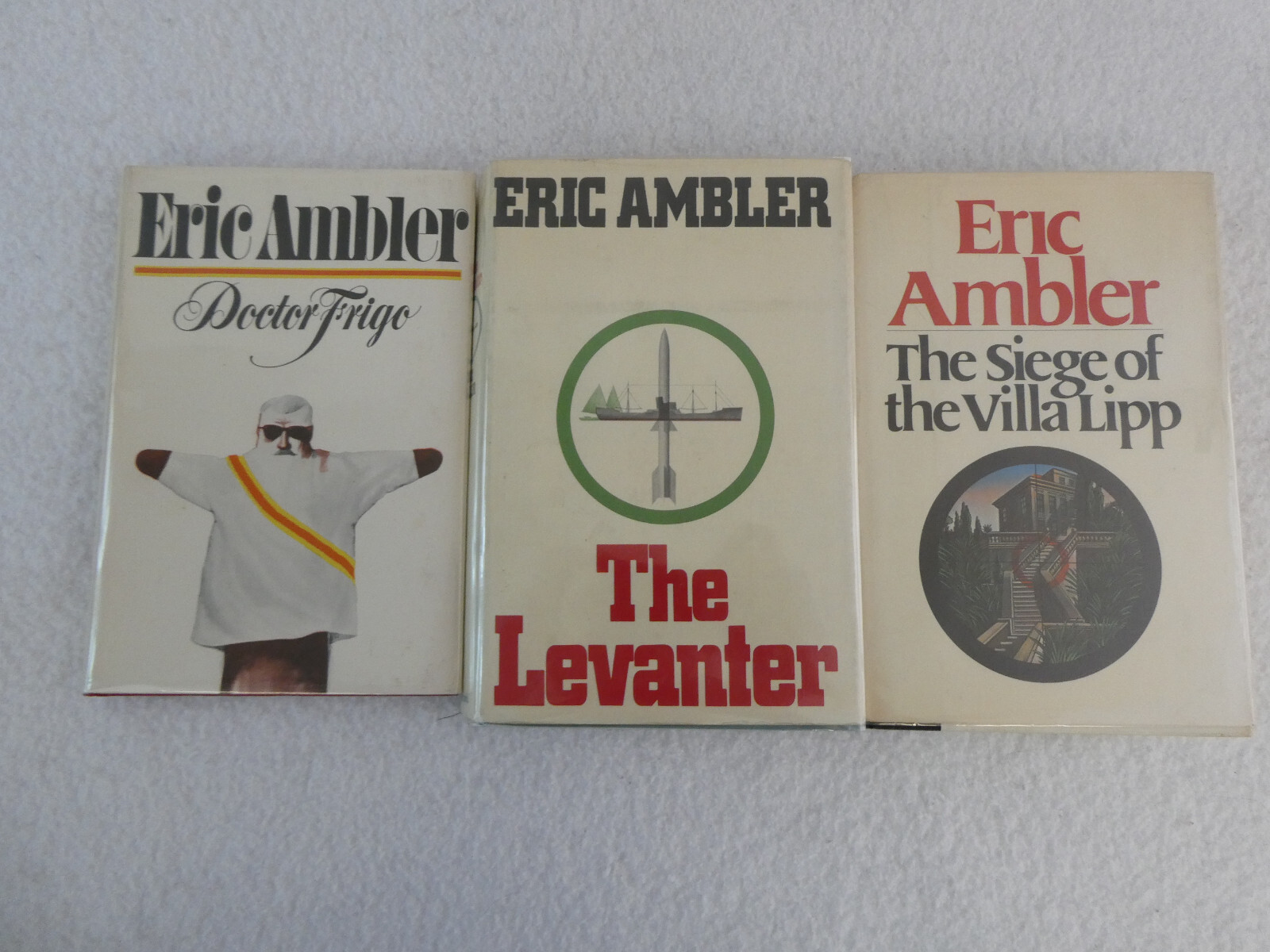Lot of 3 ERIC AMBLER Doctor Frigo - Levanter - Siege of the Villa Lipp ...