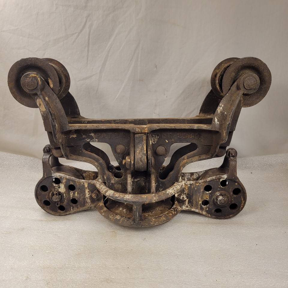 Rare Leader Hay Trolley Farm Pulley Carrier Vintage ~ Patented OCT. 29. ...