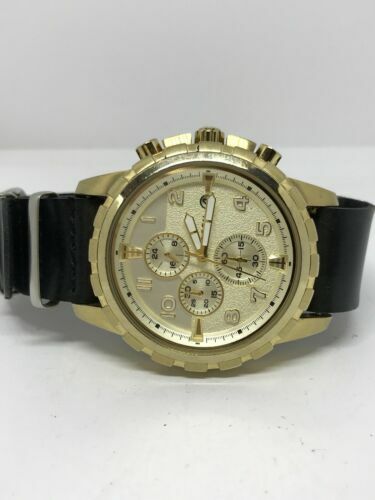 Fossil FS4867 Dean Chronograph Champagne Dial Gold-tone Men's Analog ...