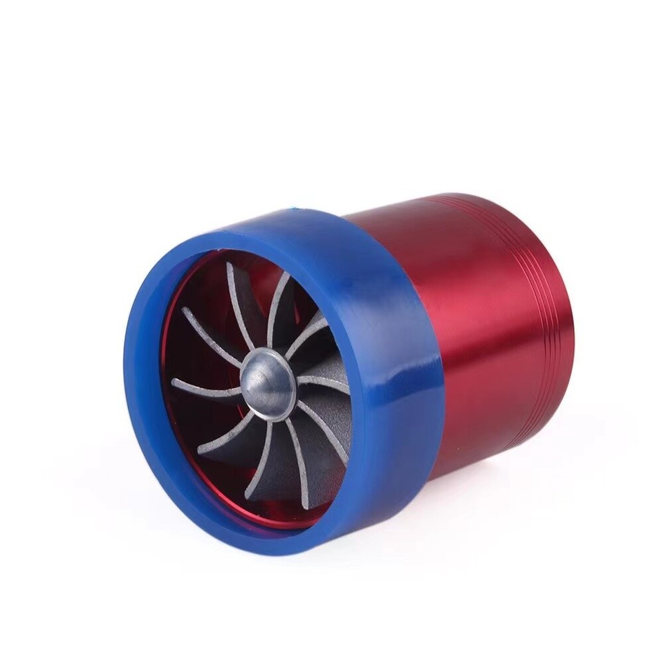 Car Turbo Supercharger Air Intake Double Fan Turbo Gas Fuel Aluminum ...