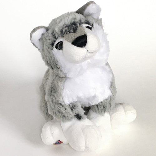 Very Rare Webkinz Grey Wolf HM358 Retired HTF Ganz Stuffed Animal Plush ...
