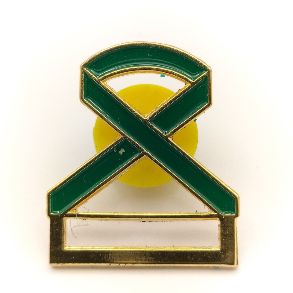 Gold Green Lapel Pin Stylized X Green Enamel Military Fraternal ...