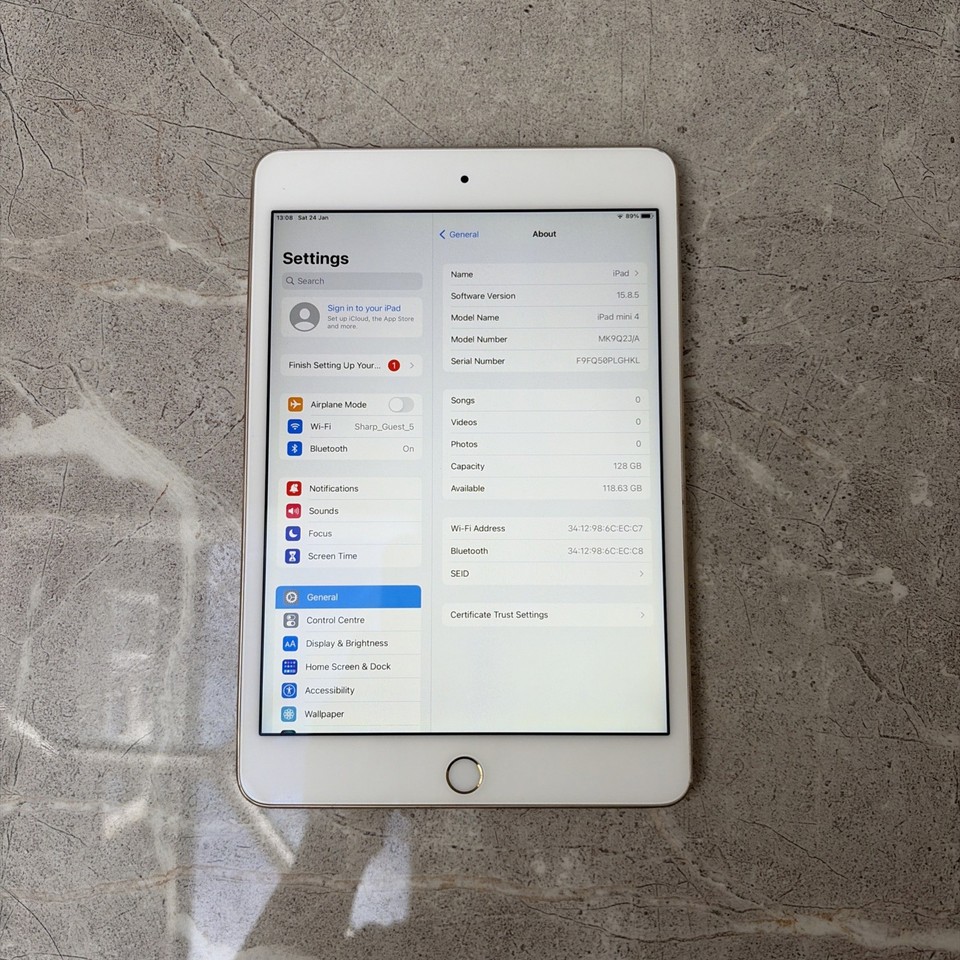 Apple iPad Mini 4th Gen 128GB Wi-Fi Rose Gold - Used Good Condition No ...