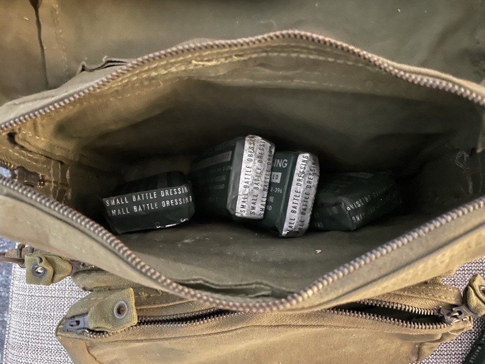 VIETNAM WAR Original Trifold M3 Medic First Aid Kit Canvas Bag w ...