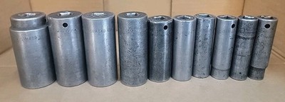 Snap On 6-Point 1/2 Inch Drive SAE Deep Well Impact Sockets 10 Pieces ...
