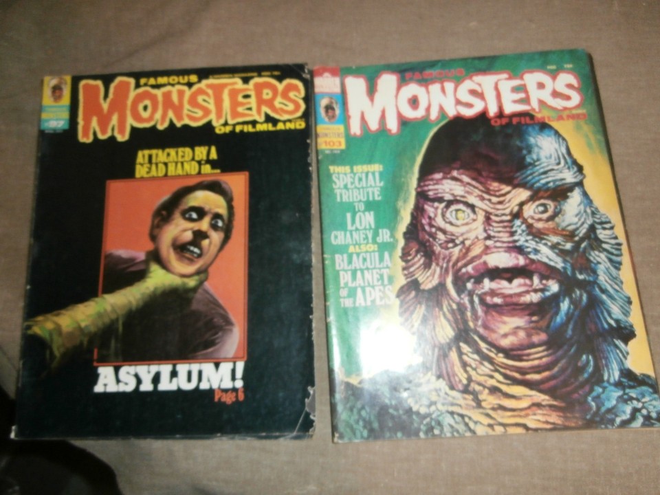 15 Vintage Famous Monsters of Filmland Magazines Wolfman Lon Chaney ...