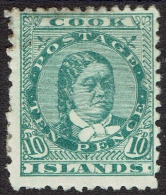 COOK ISLANDS 1893 QUEEN 10D WMK UPRIGHT PERF 12 X 11½ | eBay