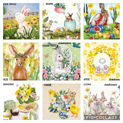 9+2 EXTRA Easter Mixed Paper Napkins,Decoupage/Craft/Vintage/ Peter ...