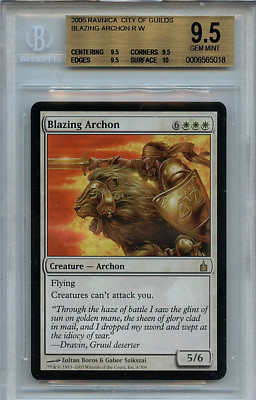MTG Blazing Archon BGS 9.5 GM Ravnica City of Guilds Magic Card 5018 ...
