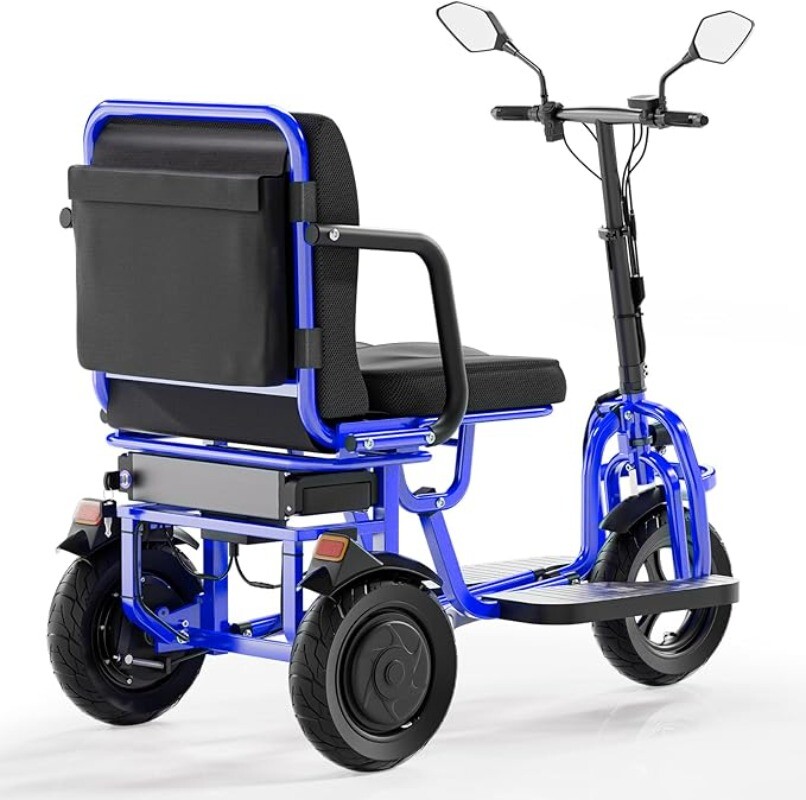 Faltbar 3-Rad Roller Elektromobil Seniorenfahrzeug 700W 32km 48V/10Ah ...