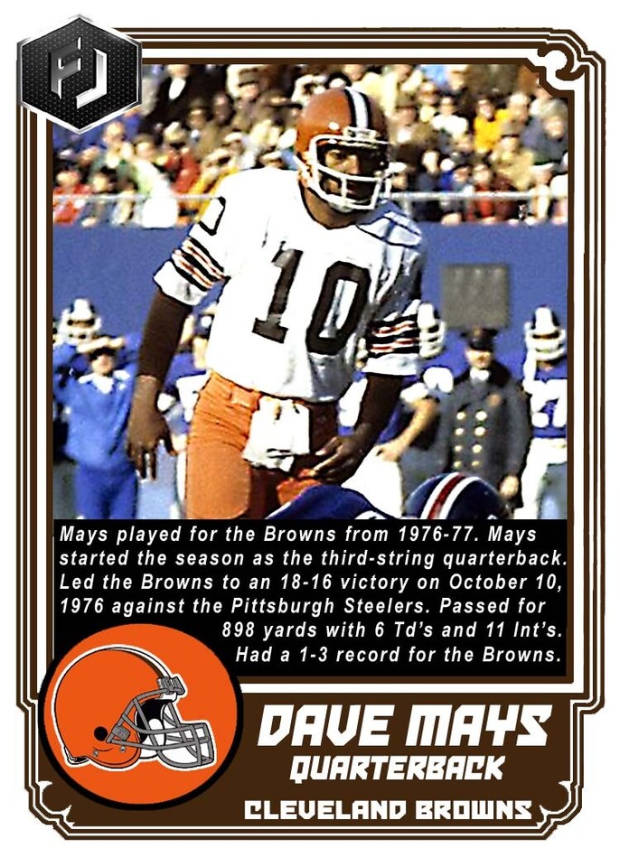 ACEO DAVE MAYS CLEVELAND BROWNS CUSTOM HAND MADE ART CARD | eBay