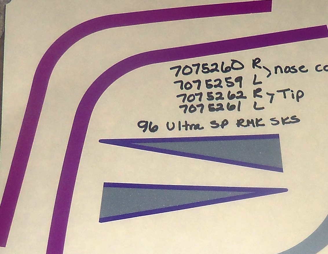 POLARIS SNOWMOBILE 96 ULTRA SP RMK SKS 7075260 7075259 7075262 7075261 ...