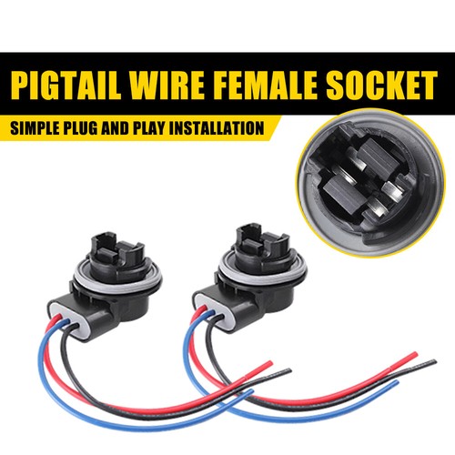 2PCS Bulb 3157 Front Socket Brake Turn Light Signal Harness Wire Plug ...