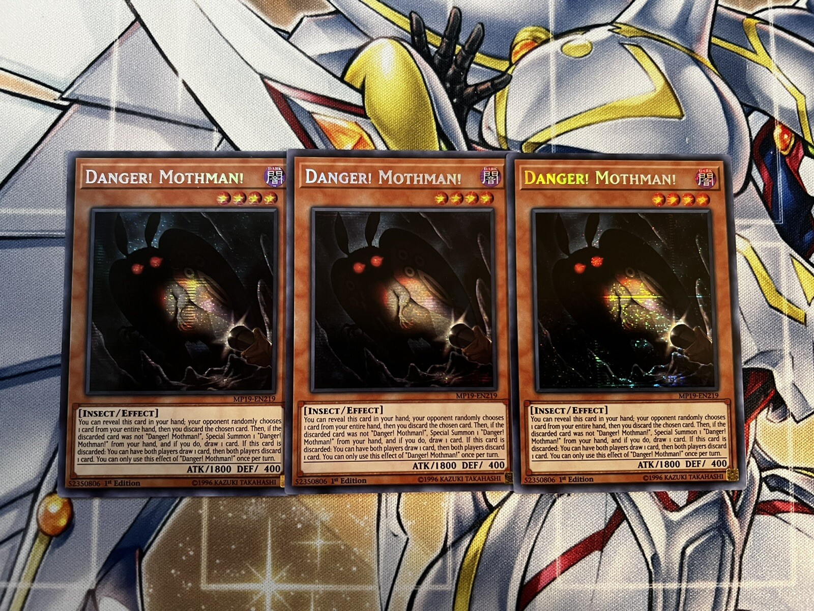 X3 Yugioh Danger! Mothman! Mp19-en219 Secret Rare 1st Ed Near Mint X3 ...