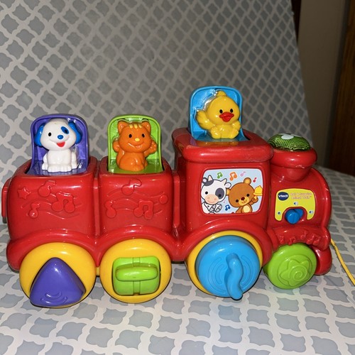 VTech Roll & Surprise Animal Train Music & Lights Pop-Up Activity ...