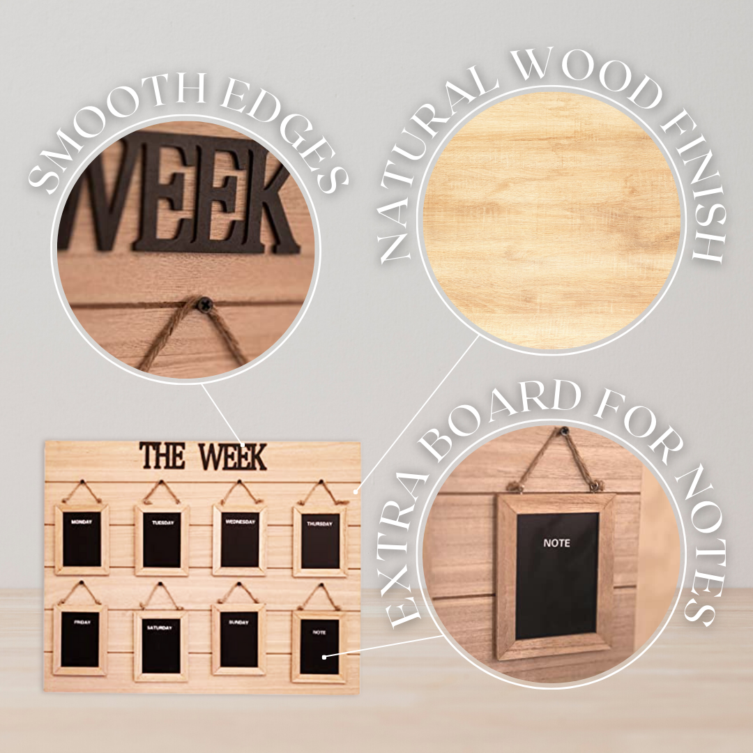 Weekly Blackboard Wall Organiser 7 Day Chalk Board Memo Planner Home ...