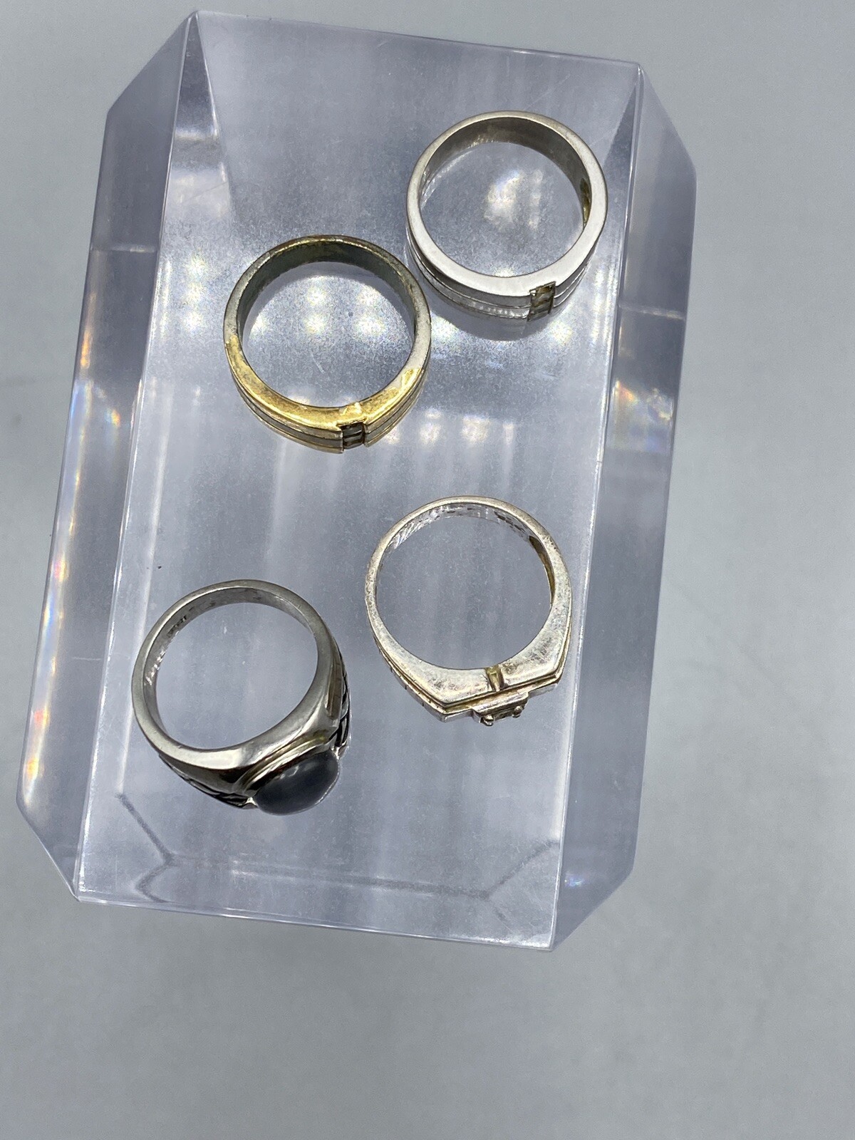 RS Covenant Rings Lot of 4 size 8 - 8.5 Silver/Gold w/Semi-precious ...