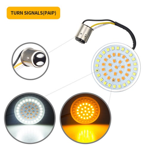 12V Bullet Style 1157 Amber White LED Turn Signal Insert Bulb For ...