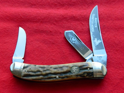 STAG Hen & Rooster LARGE HEFTY THICK 4 1/2" 3 blade Knife Solingen ...