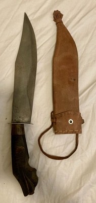 Vtg. Negrito Bolo Knife Philippines 10" Blade w/ Leather Sheath | eBay
