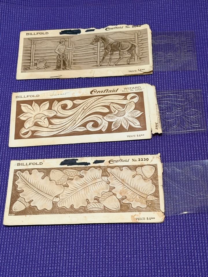 Vtg Craftaid Leather Templates Lot Of 6 -Years 1953 thru 1958 | eBay