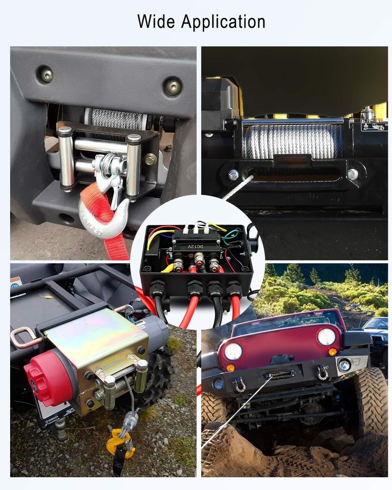 Pre-Wired Winch Control Box Kit, 12V 500A Winch Solenoid Contactor ...