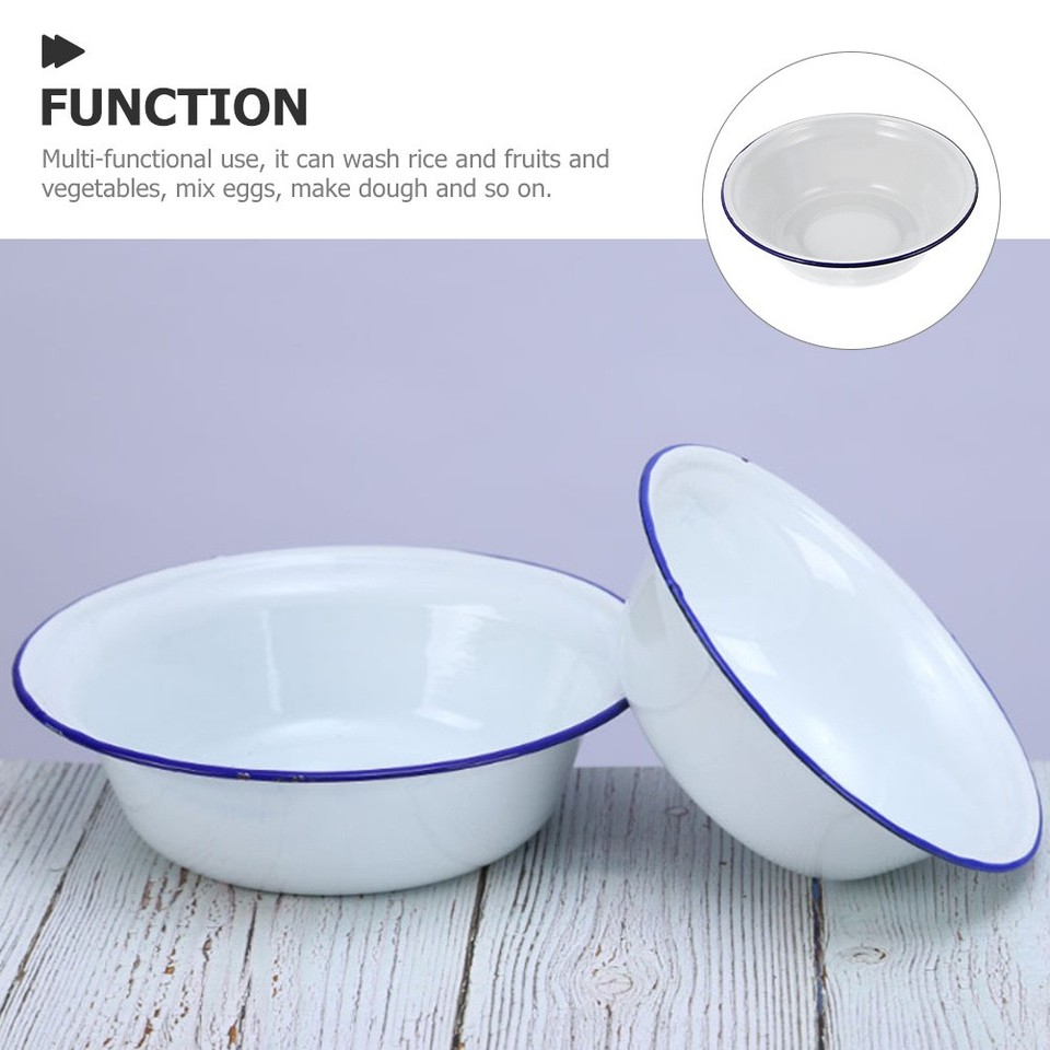 Kitchen Organizer Enamel Mixing Bowls Vintage Enameled Wash Basin | eBay UK