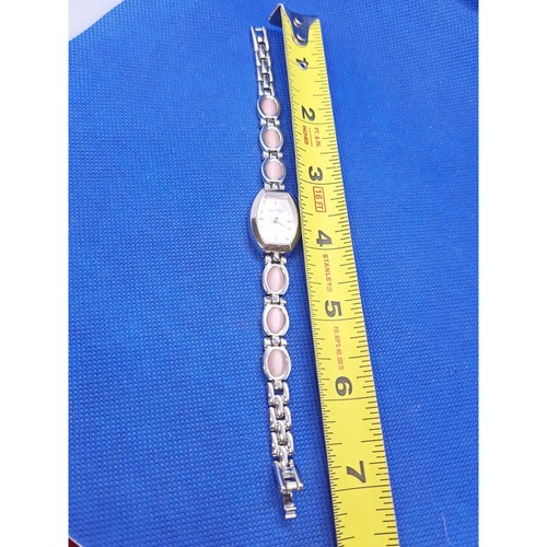 Jean Marc Watch Women 19mm Silver Tone Pink Band New Battery 7.75" NWOB ...