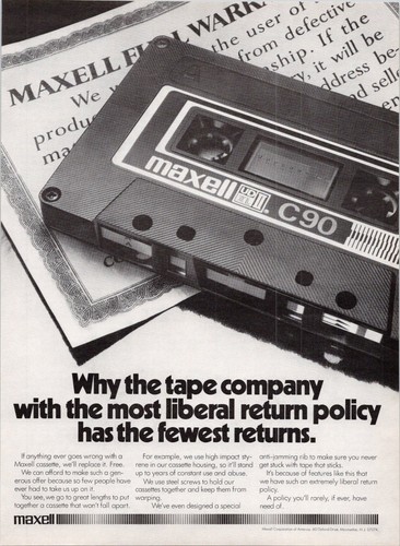 Maxell C90 Cassette Tape Vintage Print Ad 1980 Black White | eBay