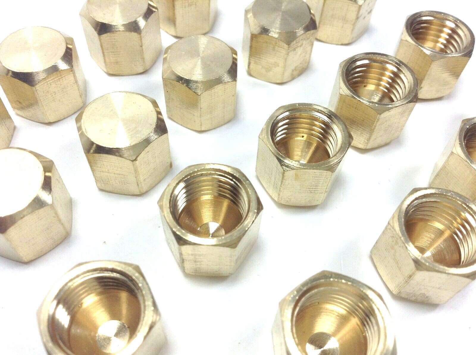 NEW 10 PACK Brass Caps Refrigerant Port Covers Hex Cap Freon HVAC ...